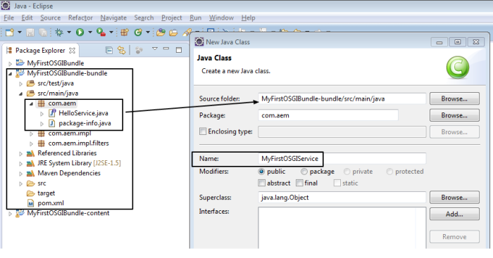 first osgi service aem – AEM CQ5 Tutorials