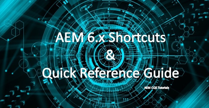 Aem Shortcuts Tricks Quick Refernce Guide Aem Cq5 Tutorials