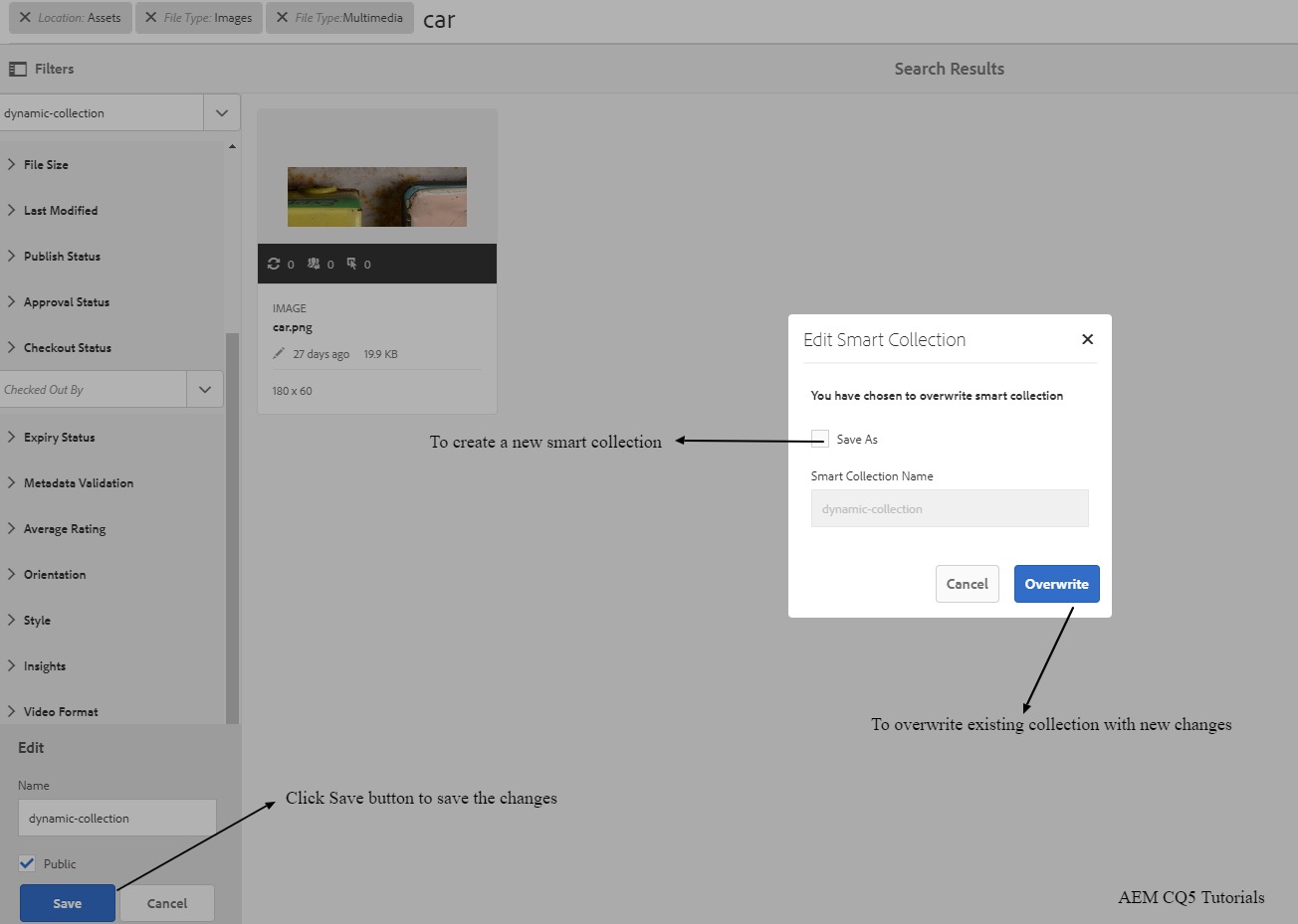 Modify Smart Collection Aem Aem Cq5 Tutorials