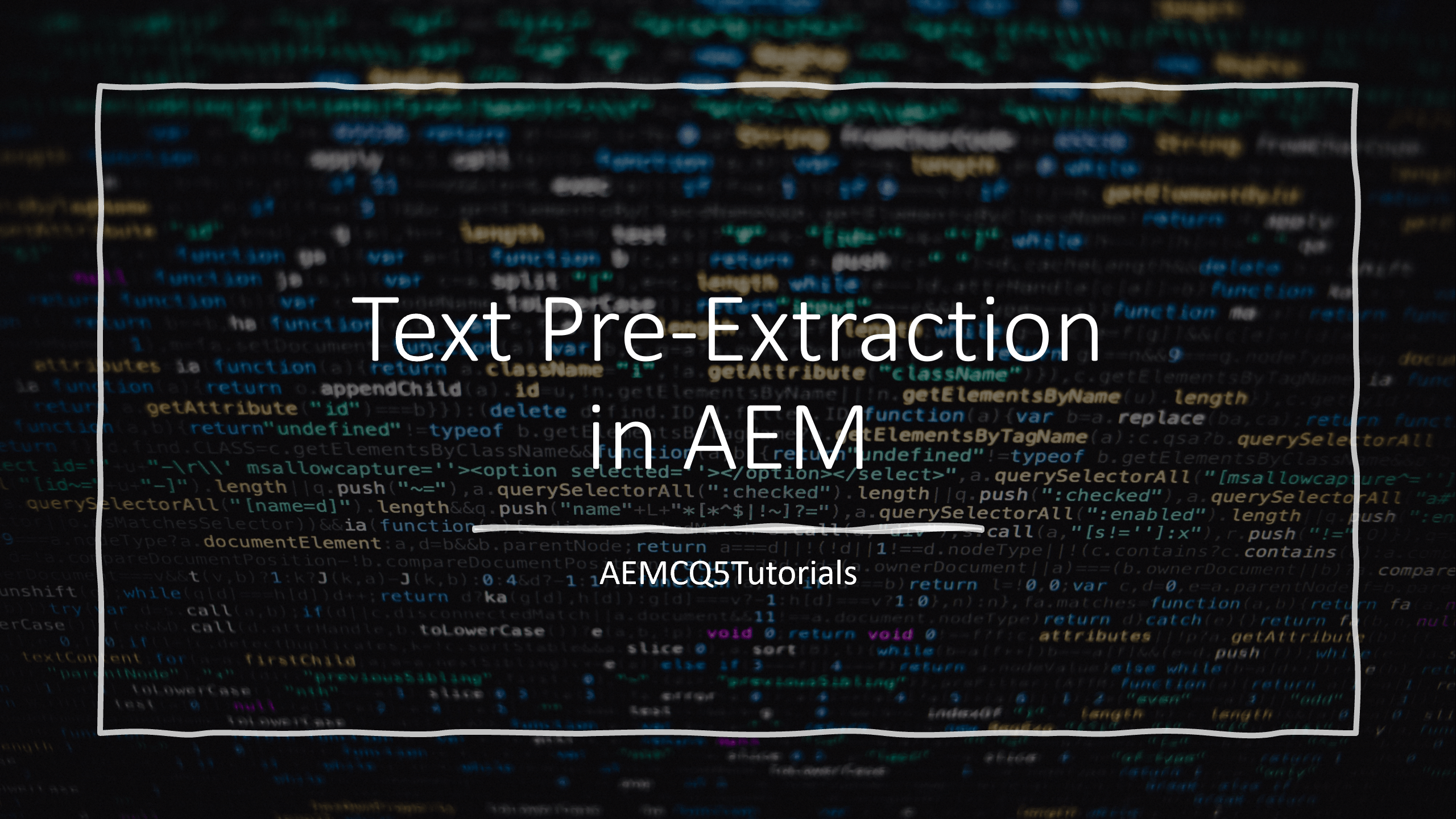 Text Pre Extraction Aem Aem Cq5 Tutorials