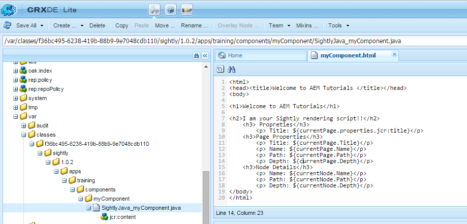 AEM sightly component default store location – AEM CQ5 Tutorials